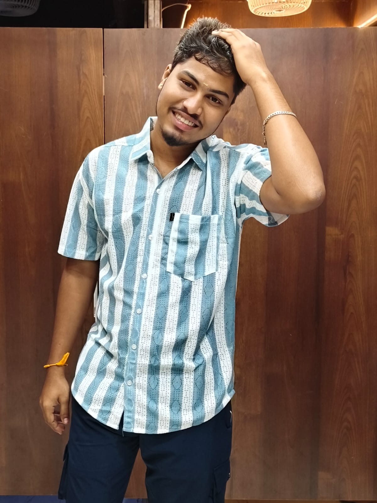 Netted Shirts @ Just 249rs - SkyBlue & White – Namma Colors